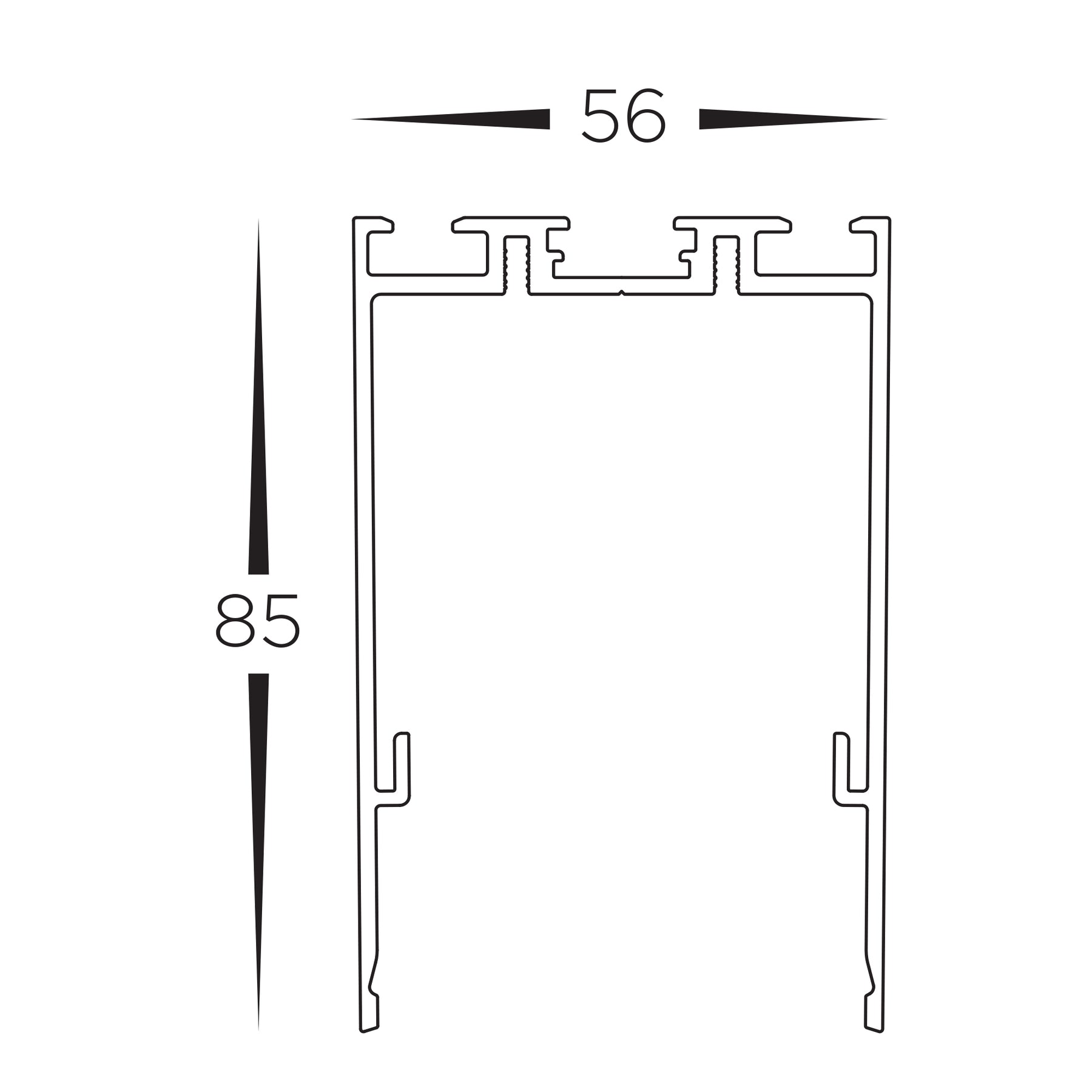 HCP-603100-PM | HCP-603100-2.5M - White Aluminium Profile to suit Line ...